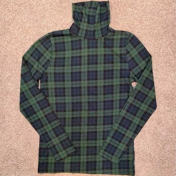J. Crew Factory | Tops | Nwt S Jcrew Factory Black Watch Tartan Plaid Tissue Turtleneck Top ...